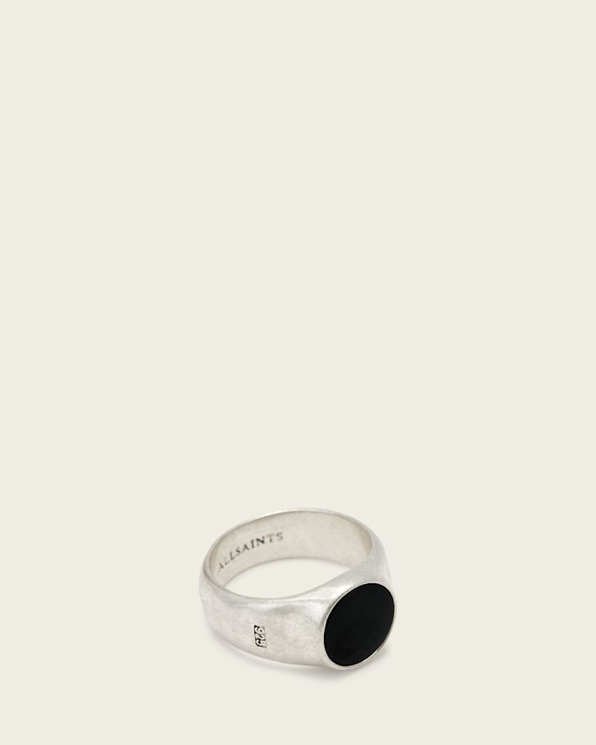 Spike Onyx Stone Ring WARM SILVER/BLACK | ALLSAINTS FR
